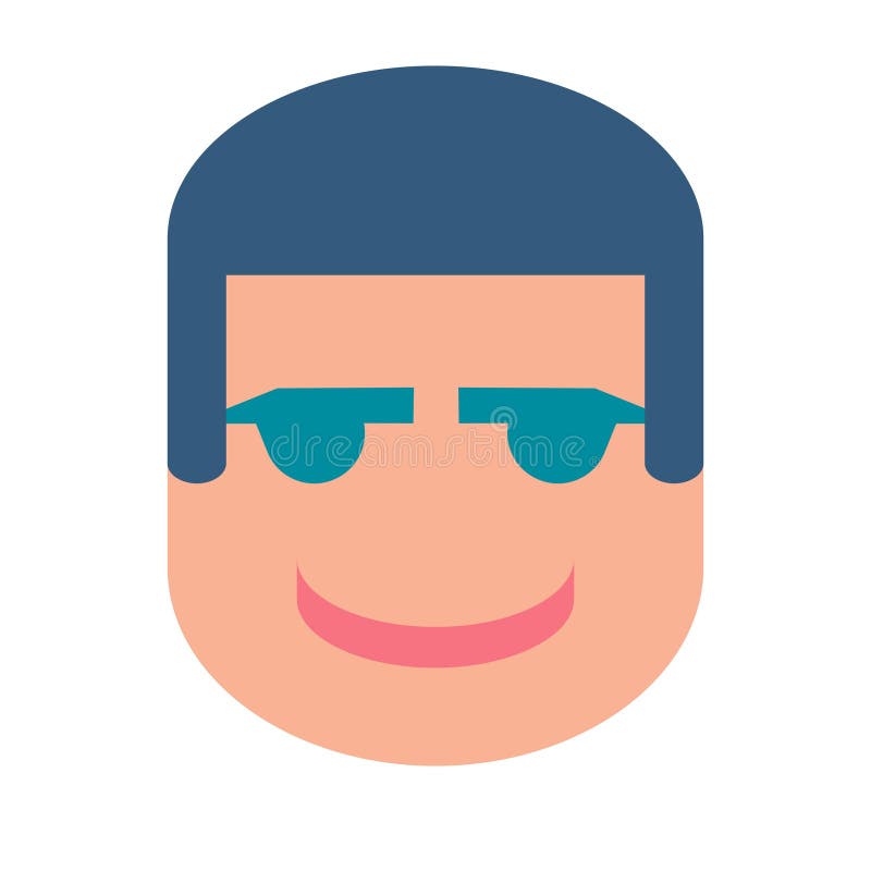 Flat Character Head Graphic Design Vector Stock Vector - Illustration ...