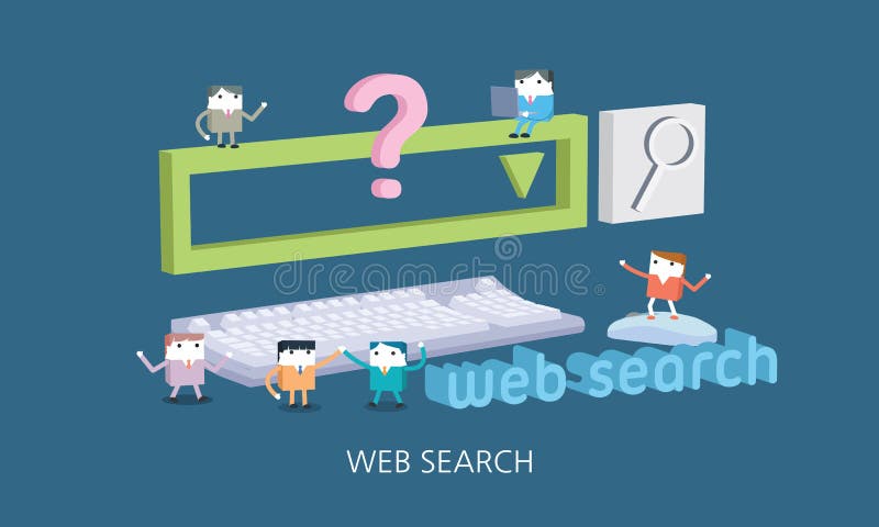 Flat Character Web Search Concept Illustration Stock Vector ...