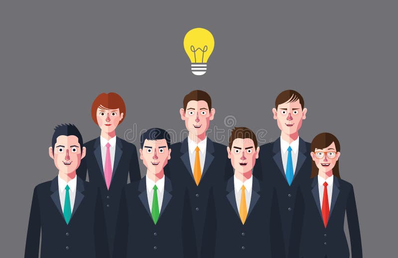 Flat Characters of Brainstorming People Concept Illustrations Stock ...