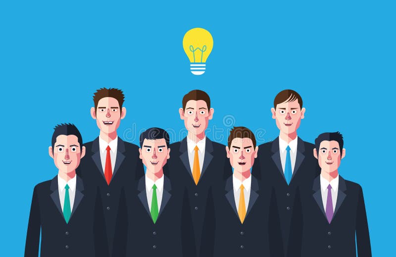 Flat Characters of Brainstorming People Concept Illustrations Stock ...