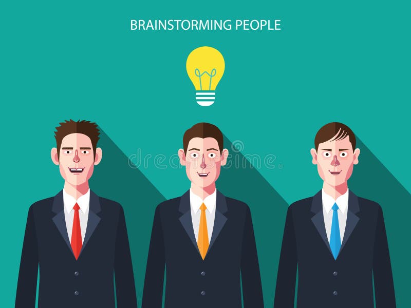 Flat Characters of Brainstorming People Concept Illustrations Stock ...