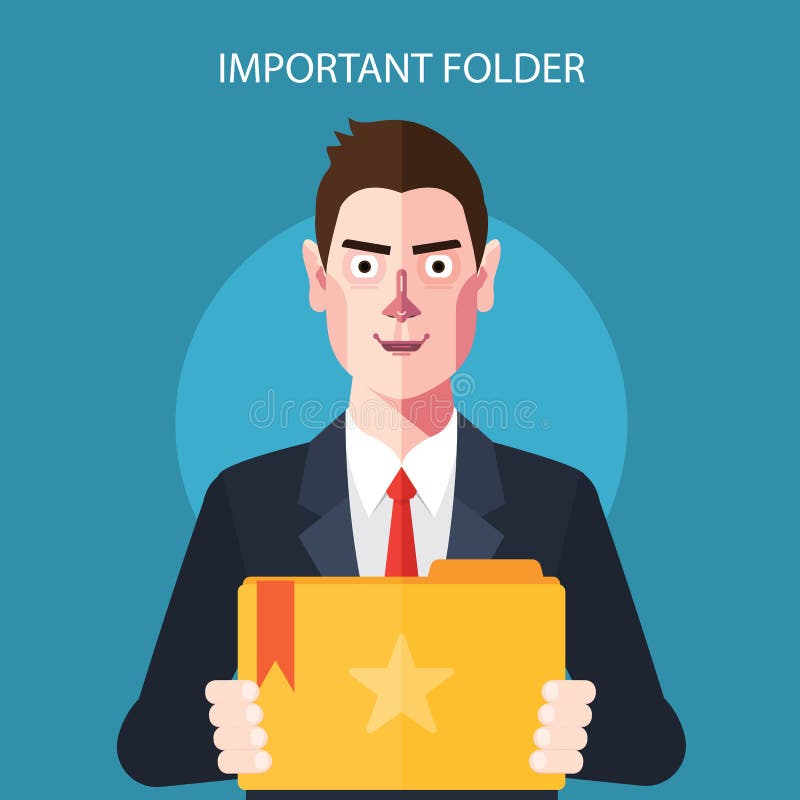 Flat Characters of Important Folder Concept Illustrations Stock Vector ...