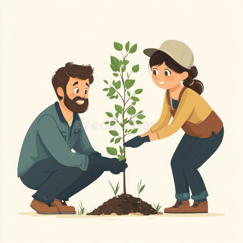 Characters Planting Stock Illustrations – 1,386 Characters Planting ...