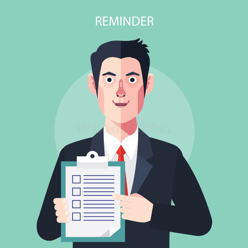 Flat Characters of Reminder Concept Illustrations Stock Vector ...