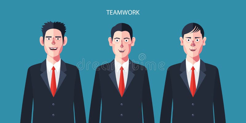 Flat Characters of Teamwork Concept Illustrations Stock Vector ...