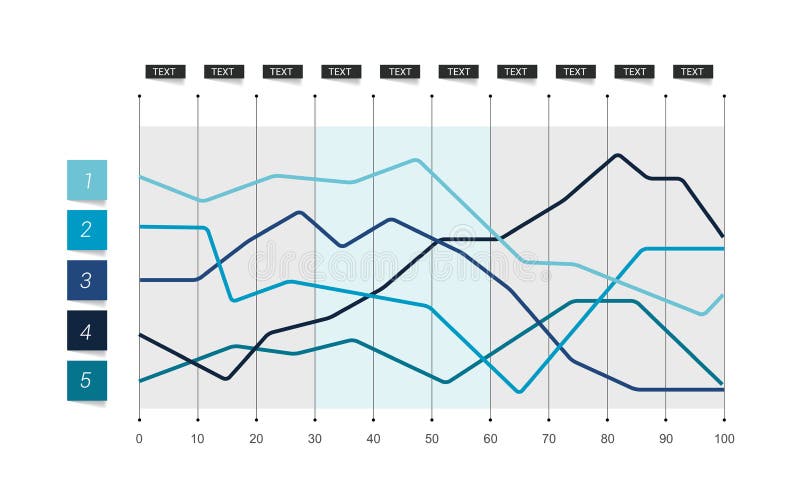 Flat Chart. Lined Graph. Simply Color Editable Stock Vector ...