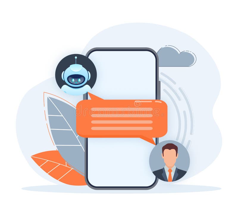 Flat Chat Bot for Web Design. Flat Isometric Vector Illustration Stock ...