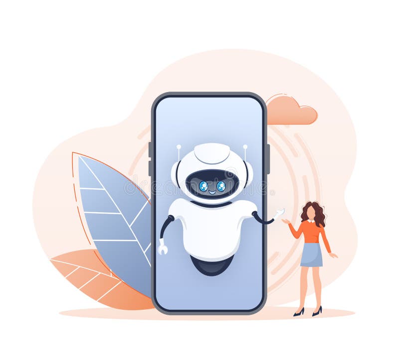 Flat Chat Bot for Web Design. Flat Isometric Vector Illustration Stock ...