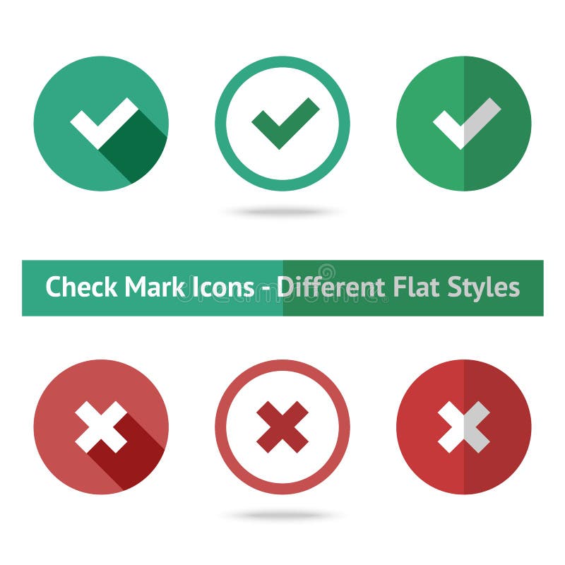 Flat Check Marks Set. Different Kinds of Flat Stock Vector ...
