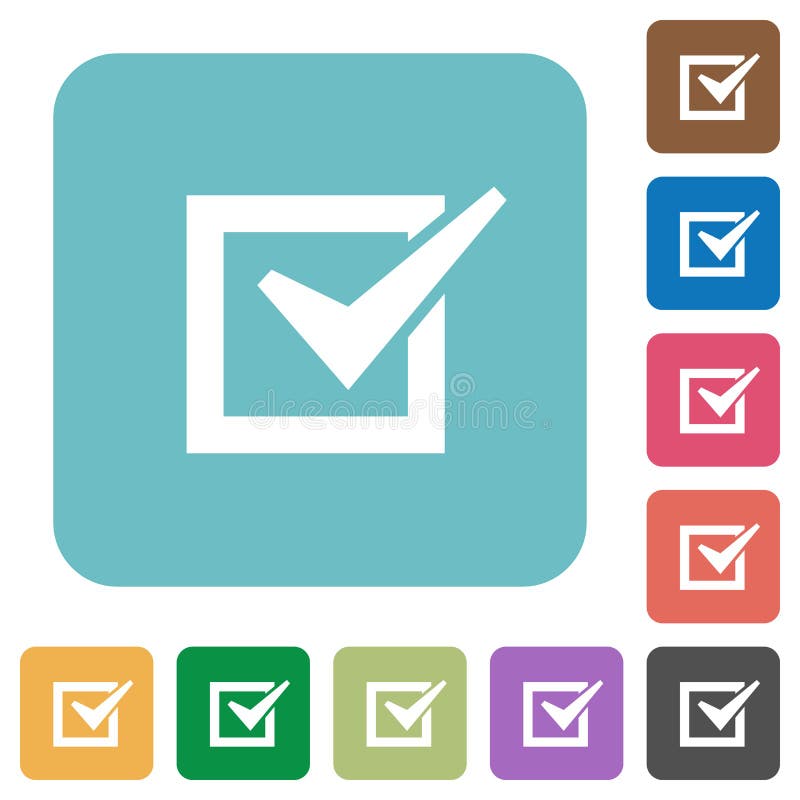 Flat checked box icons stock illustration. Illustration of flat - 186305840