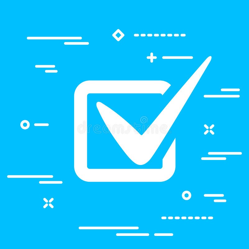 Simple List, Checklist Icon On Blue Background Stock Illustration ...