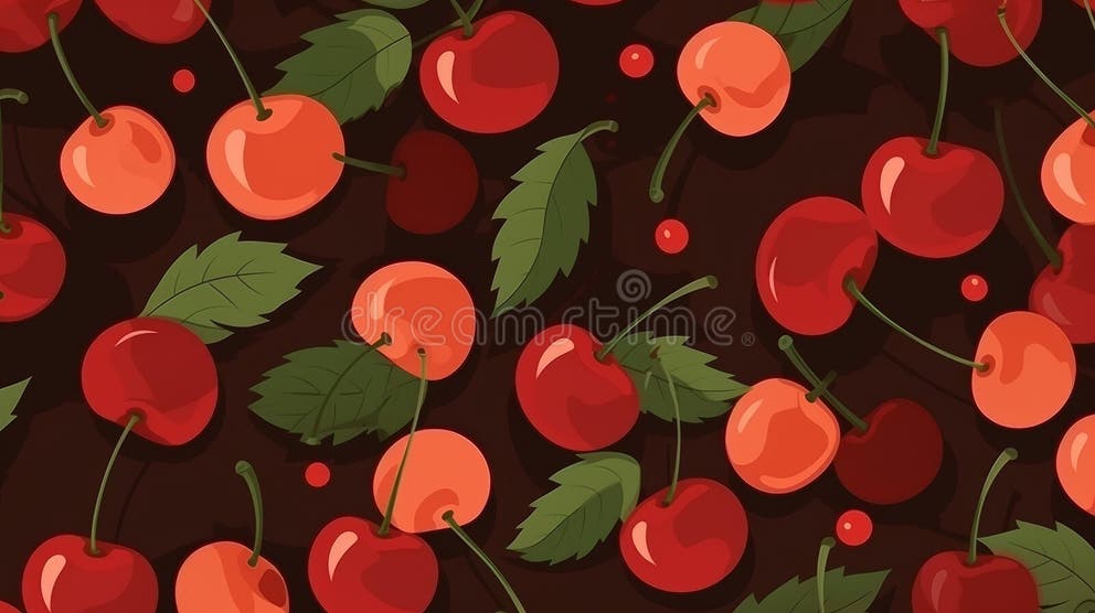 Flat Cherry Texture Background Stock Illustration - Illustration of ...