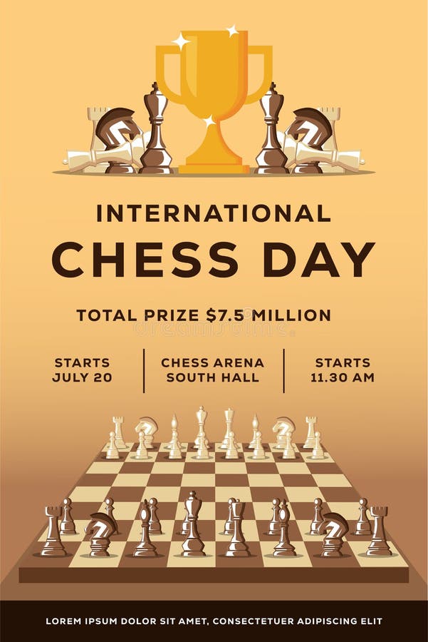 Flat Chess Competition Poster Illustration for International Chess Day ...