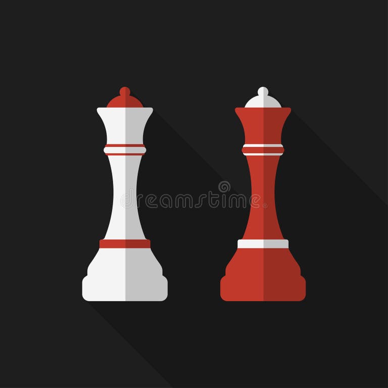 Flat Chessman with Long Shadow. Vector Icon Stock Vector - Illustration ...