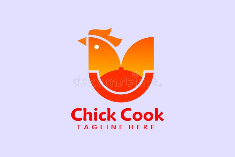 Flat Chicken Cook Logo Template Design Logotype Stock Vector ...