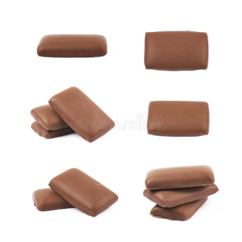 Flat Chocolate Candy Isolated Stock Photo - Image of indulgence, cacao ...