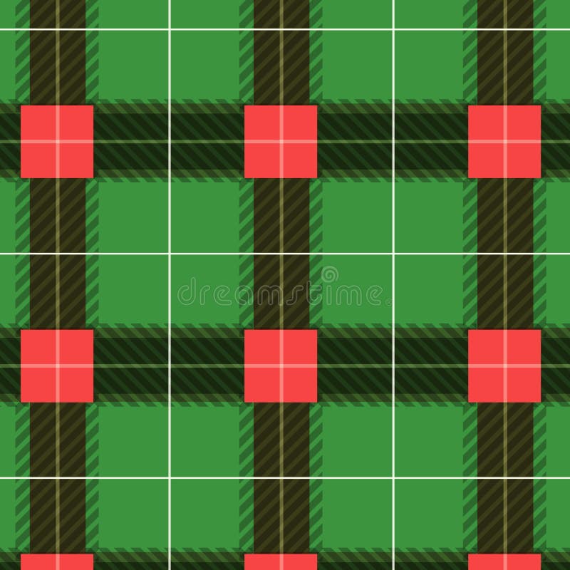 Flat Christmas Plaid Pattern Design Vector Illustration. Stock Vector ...