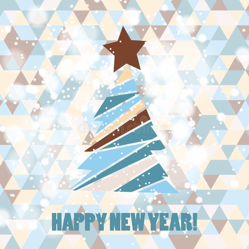 Flat Christmas Tree Icon with Triangles. Stock Vector - Illustration of ...