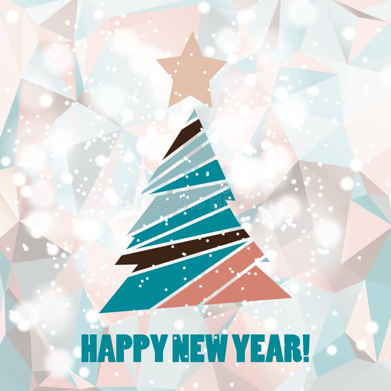 Flat Christmas Tree Icon with Triangles. Stock Vector - Illustration of ...