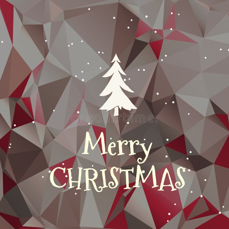 Flat Christmas Tree Icon with Triangles. Stock Vector - Illustration of ...