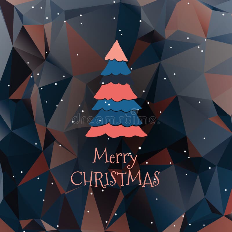 Flat Christmas Tree Icon with Triangles. Stock Vector - Illustration of ...