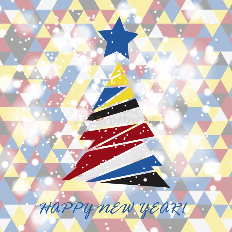 Flat Christmas Tree Icon with Triangles. Stock Vector - Illustration of ...