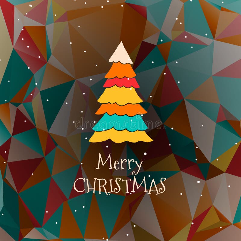 Flat Christmas Tree Icon with Triangles. Stock Vector - Illustration of ...