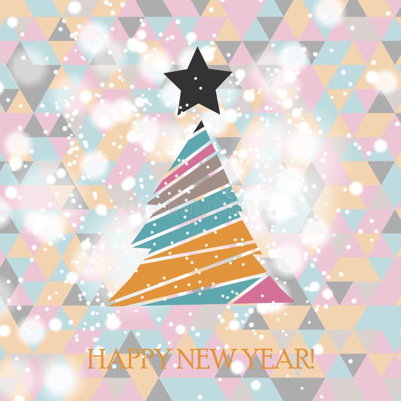 Flat Christmas Tree Icon with Triangles. Stock Vector - Illustration of ...