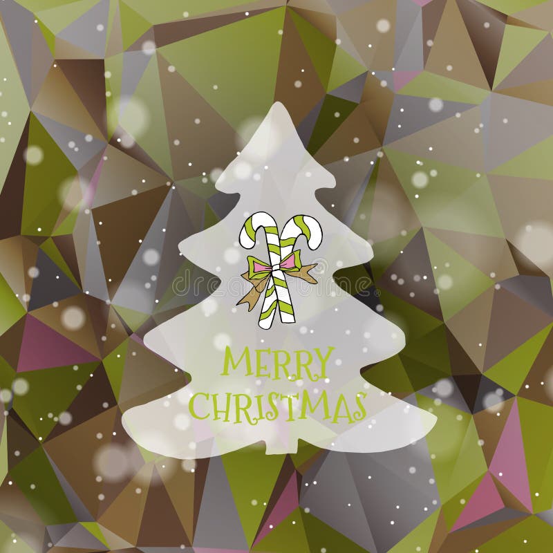 Flat Christmas Tree Icon with Triangles. Stock Vector - Illustration of ...