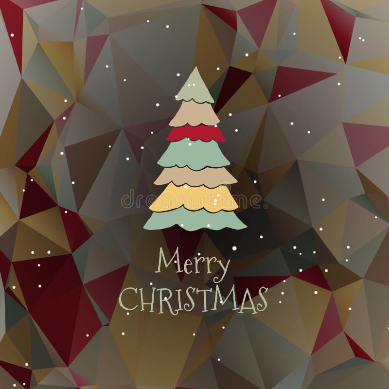 Flat Christmas Tree Icon with Triangles. Stock Vector - Illustration of ...