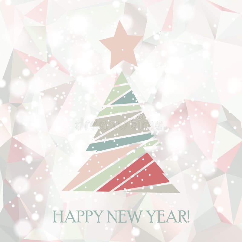 Flat Christmas Tree Icon with Triangles. Stock Vector - Illustration of ...