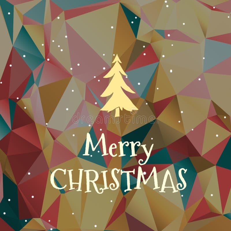 Flat Christmas Tree Icon with Triangles. Stock Vector - Illustration of ...