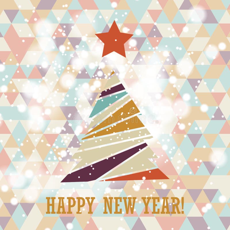 Flat Christmas Tree Icon with Triangles. Stock Vector - Illustration of ...