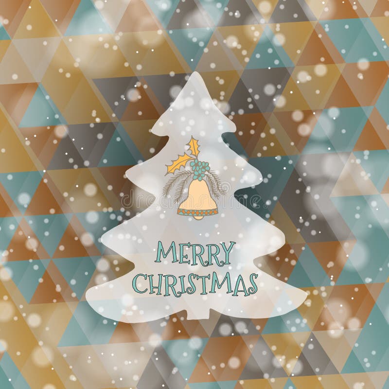 Flat Christmas Tree Icon with Triangles. Stock Vector - Illustration of ...