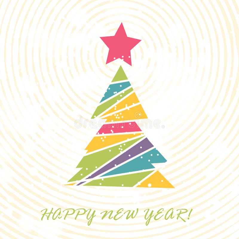 Flat Christmas Tree Icon with Triangles. Stock Vector - Illustration of ...