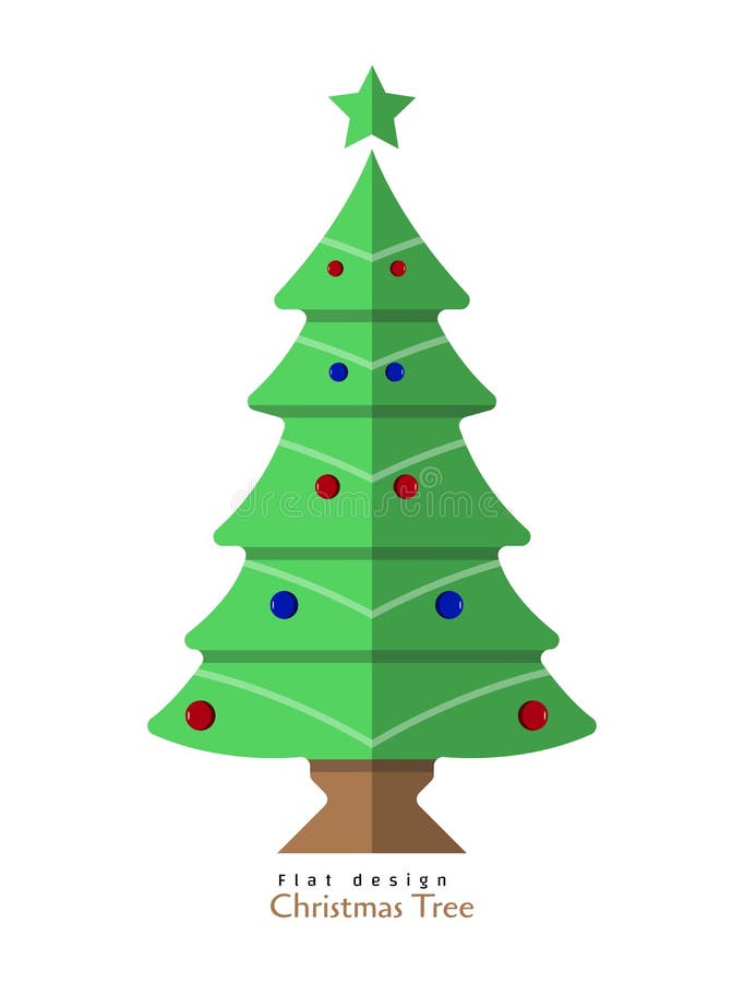 Flat Christmas Trees Illustration Vector Collection Stock Illustration ...