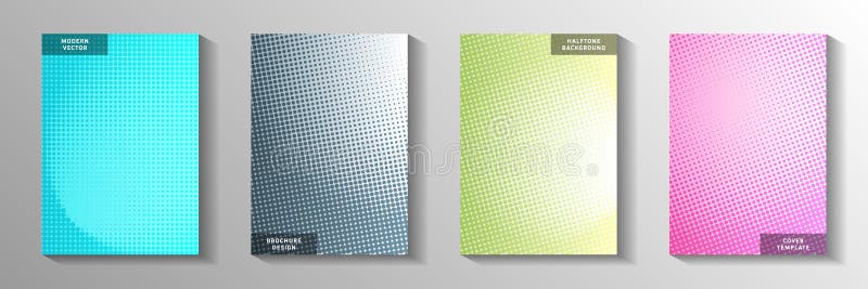 Flat Circle Perforated Halftone Title Page Templates Vector Batch ...