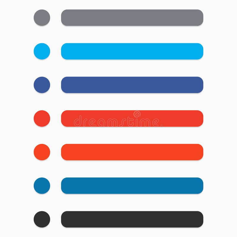 Flat Circle and Rectangle Button Set with Modern Color. UI, GUI Stock ...