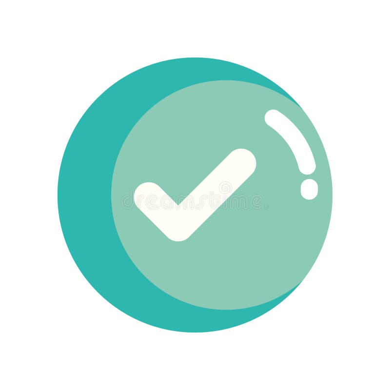 Flat Circular Checkmark Icon for Approval and Success Stock ...