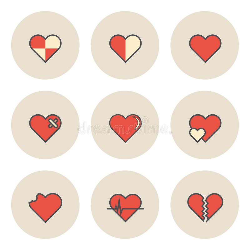 Flat Circulation Icon for Heart Love and Valentine Concept Stock Vector ...
