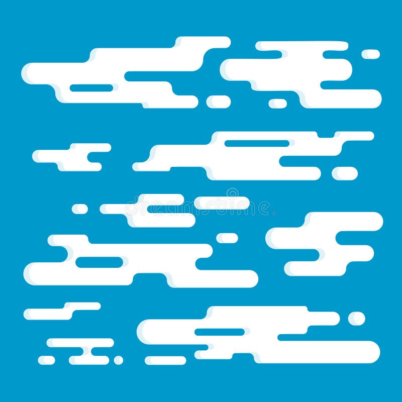 Flat Clouds Set Vector Illustration. Stock Vector - Illustration of ...