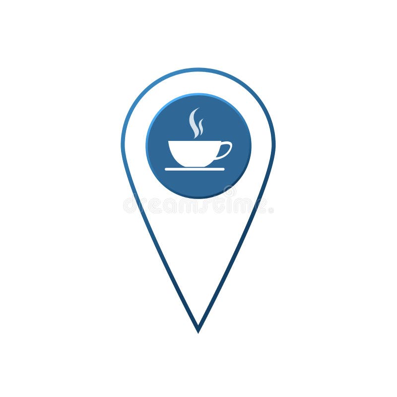 Flat Coffee Location Label Vector Design.check in Coffee Shop an Stock ...