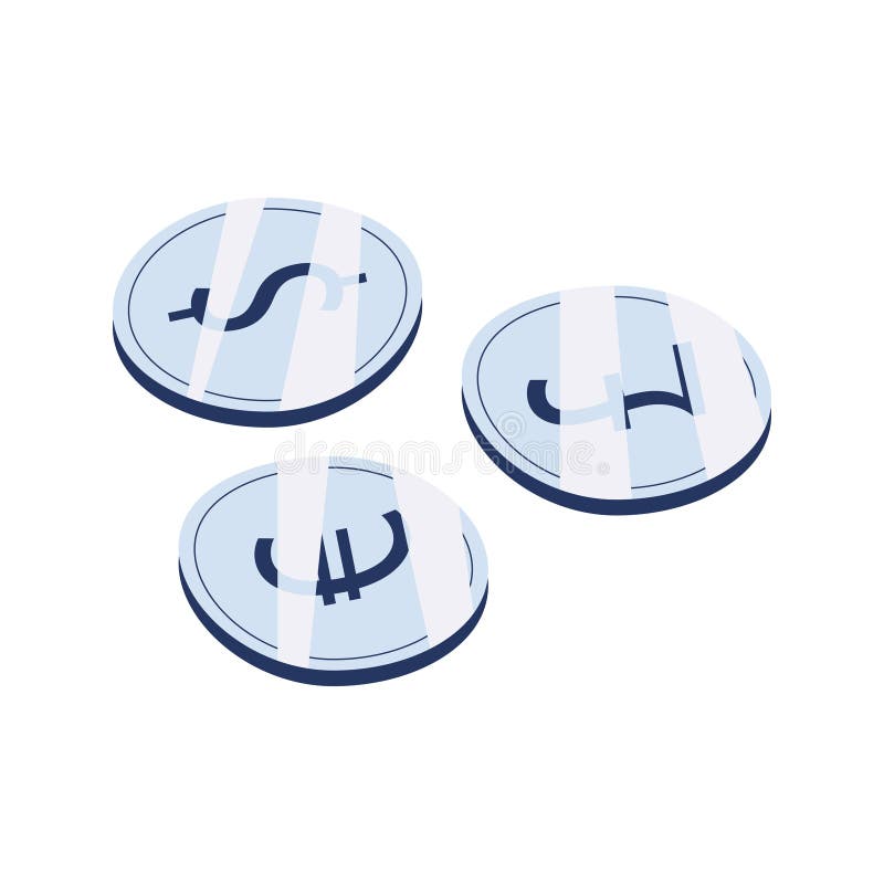 Flat Coins with Currency Symbols Stock Vector - Illustration of bitcoin ...