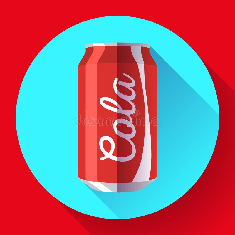 Flat Cola Can Soda Can Vector Illustration Cola Can Vector Icon Stock ...