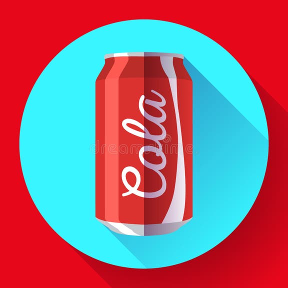 Flat Cola Can Soda Can Vector Illustration Cola Can Vector Icon Stock ...