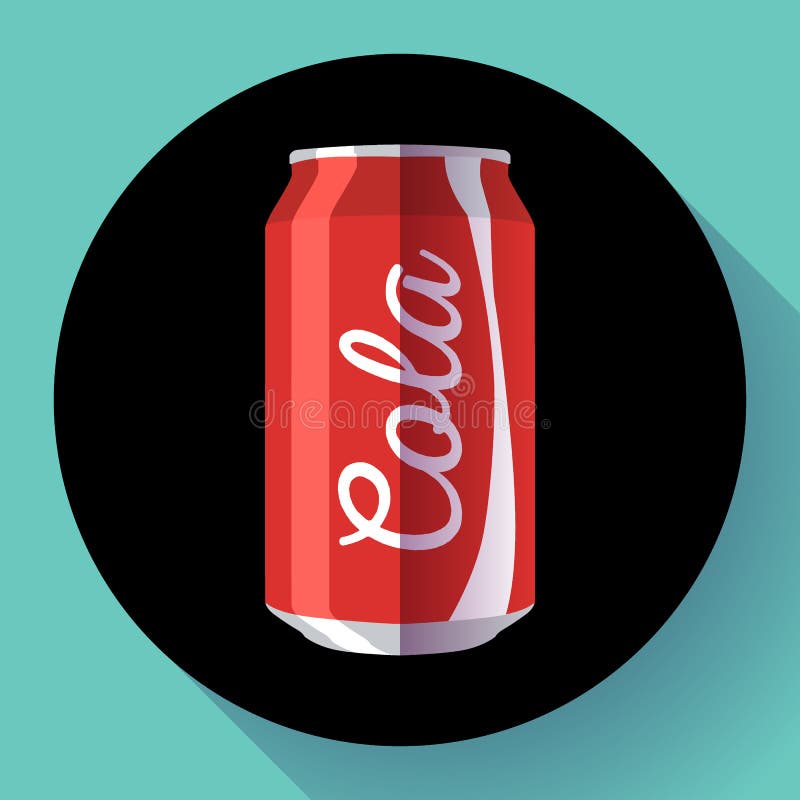 Flat Cola Can Soda Can Vector Illustration Cola Can Vector Icon Stock ...