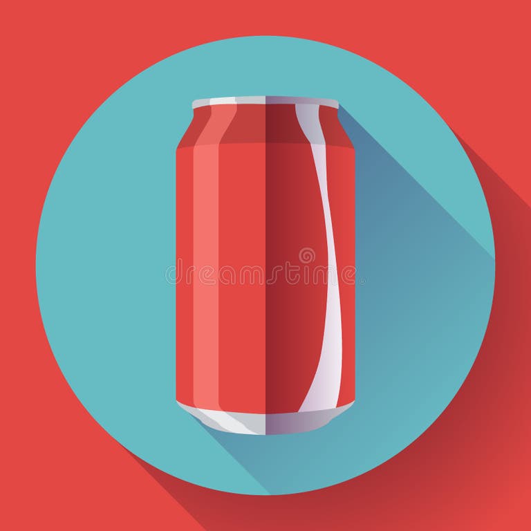 Flat Cola Can Soda Can Vector Illustration Cola Can Vector Icon Stock ...