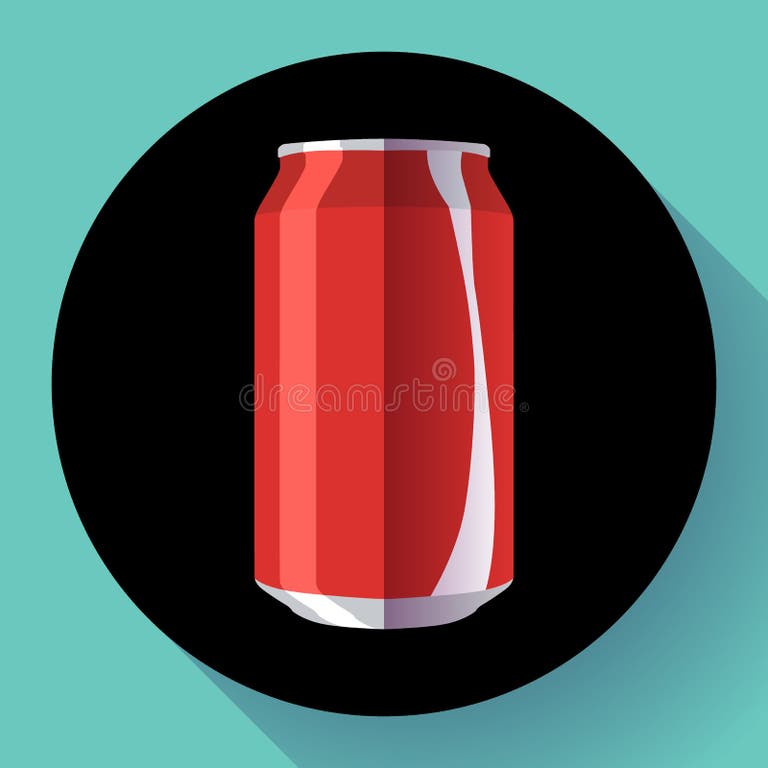 Flat Cola Can Soda Can Vector Illustration Cola Can Vector Icon Stock ...
