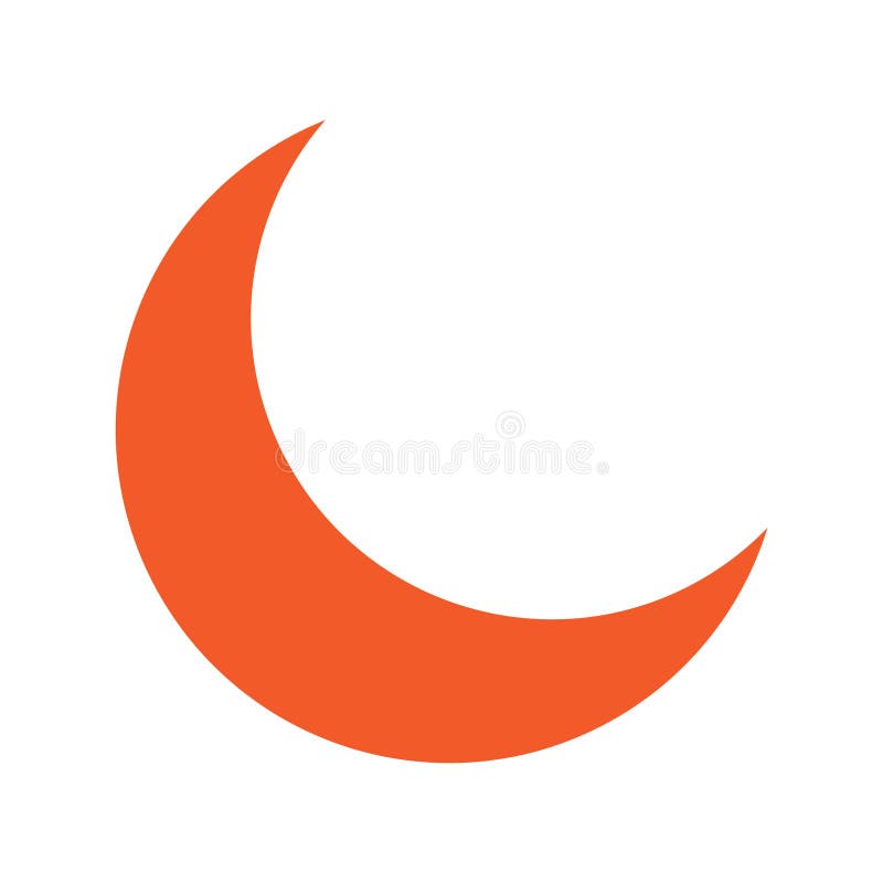 Flat Color Crescent Moon Icon Stock Vector - Illustration of simple ...