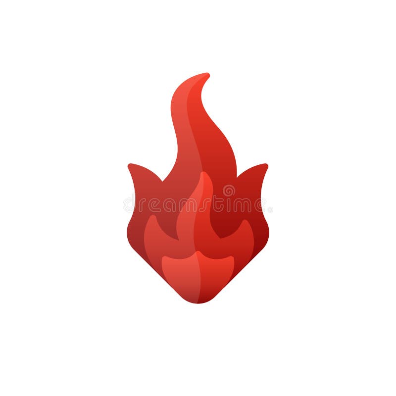 Flat Color Fire Icon Red Abstract Stock Illustration - Illustration of ...